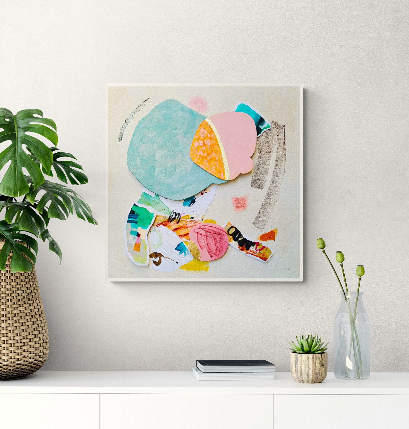 Original Abstract Wall Art Sculpture Mixed Media Multicolor - Etsy