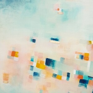 Abstract Art Fine Art Print, Blue and Orange Square Shapes Large Wall ...
