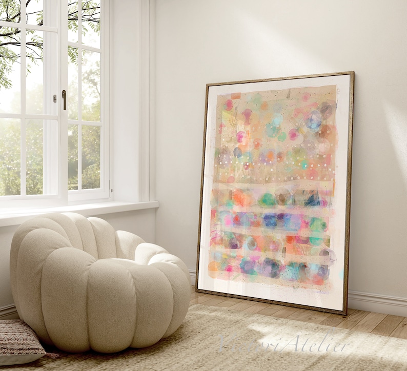 Multicolor Watercolor Print, Modern Contemporary Abstract Painting - Etsy
