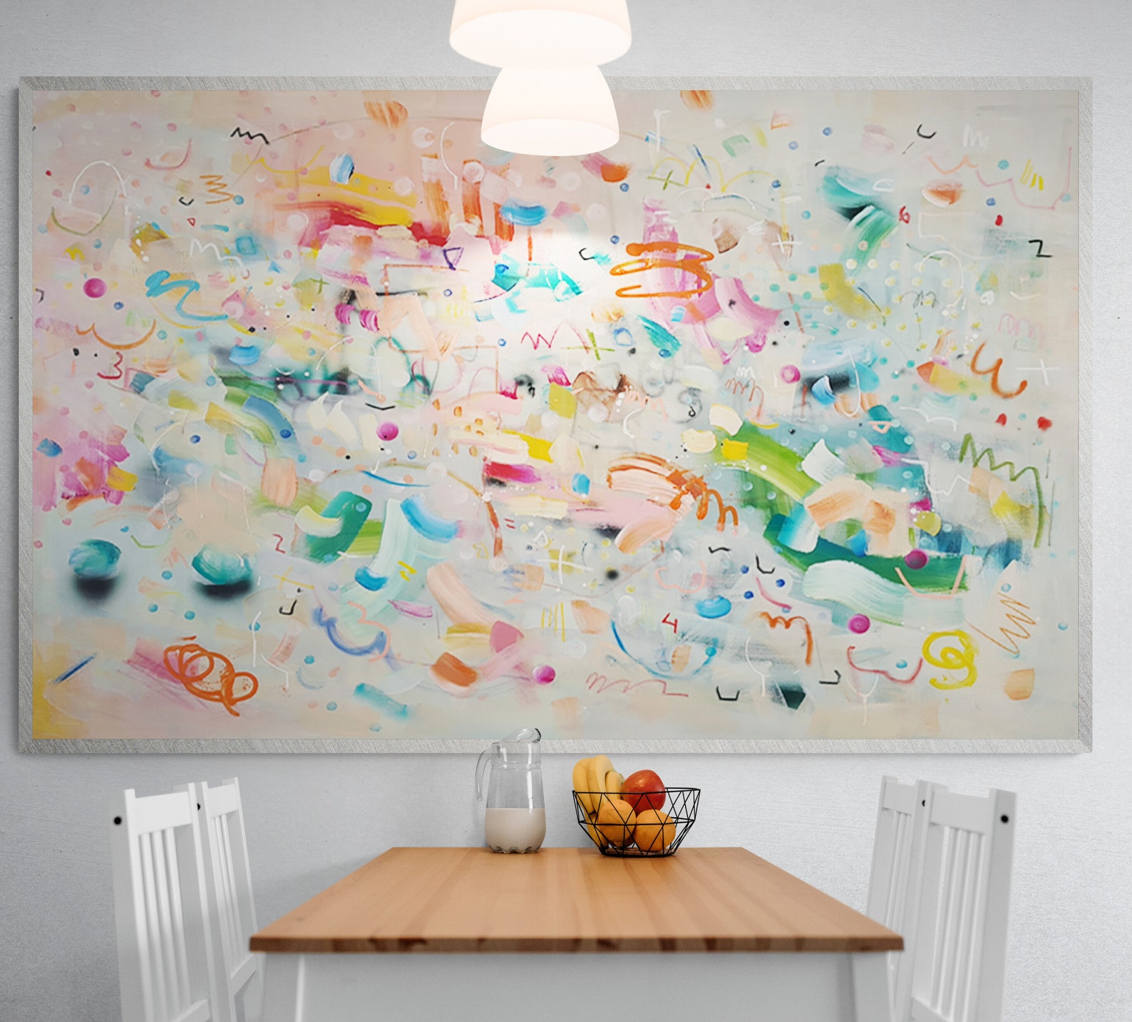 Large Colorful Multicolor Abstract Art Print, Modern Wall Decor - Etsy