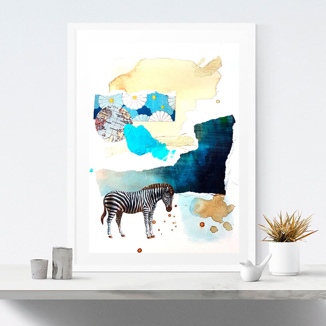 Zebra Print Zebra Giclee Print of My Original Collage Baby - Etsy