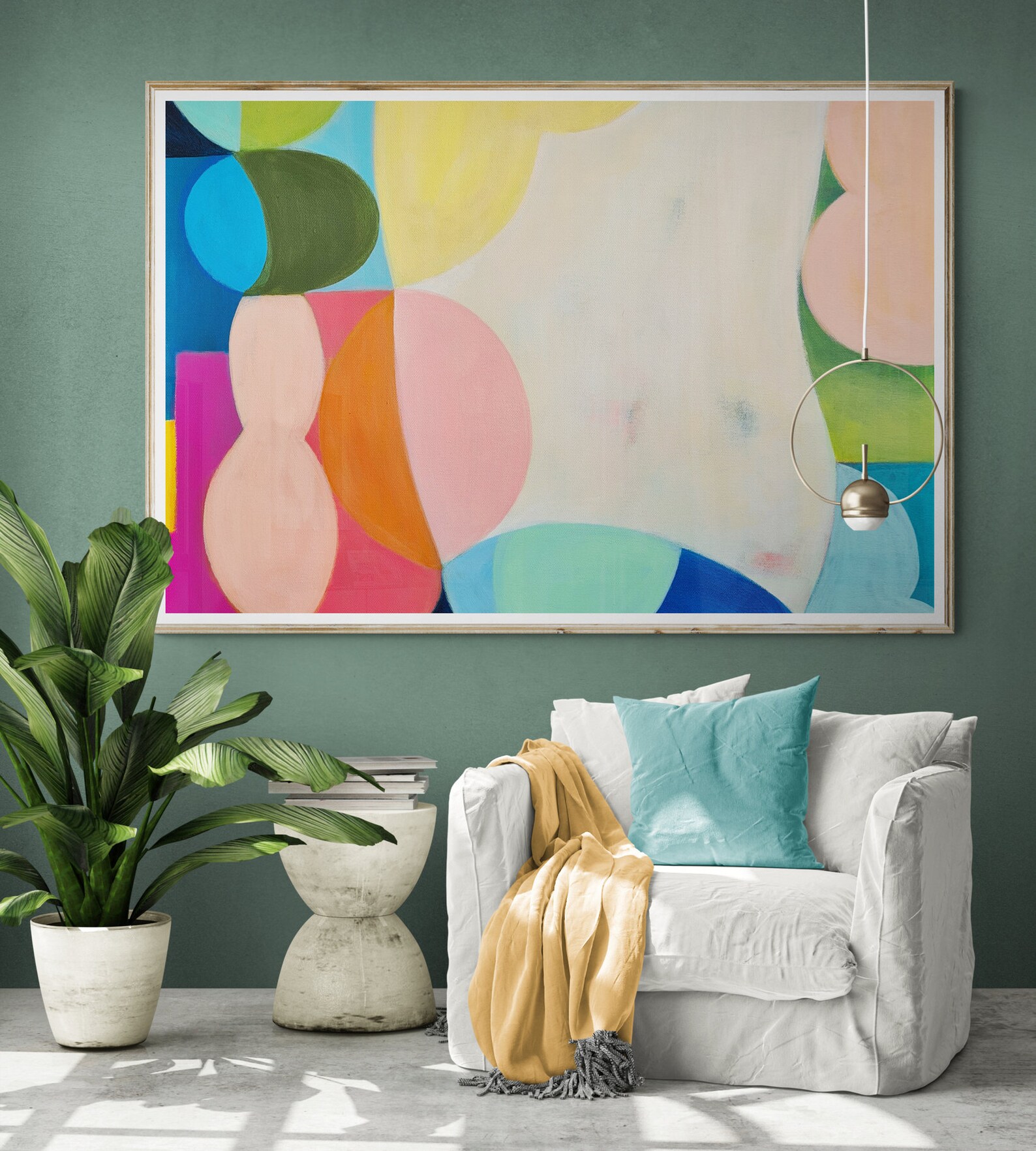 Bright and Colorful Pop Wall Art Print Multicolor Geometric - Etsy