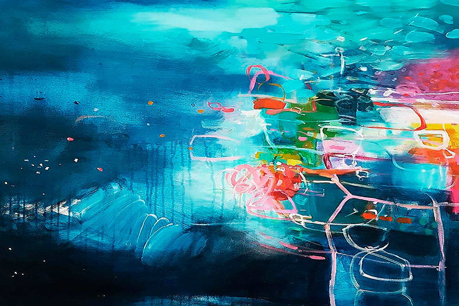 Navy Blue Painting Print Abstract Painting Print Large Wall | Etsy