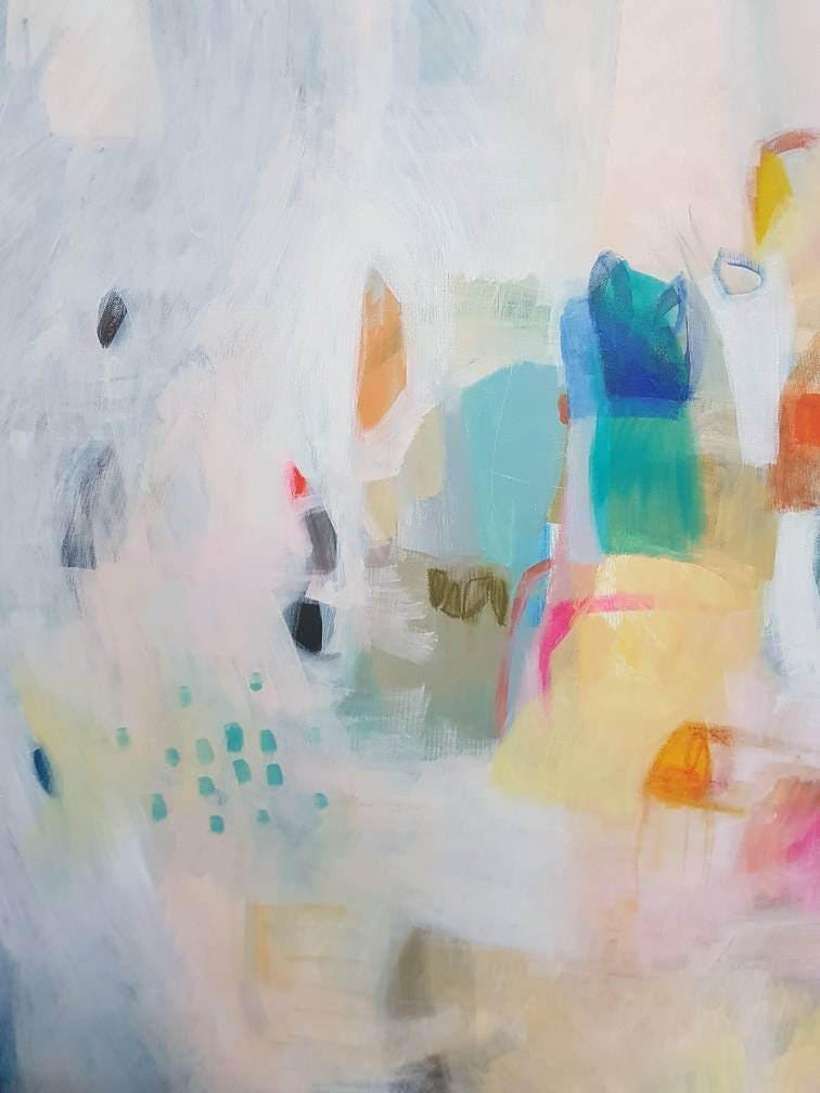 Soft Pastel Wall Art Abstract Painting Giclee Print Large | Etsy