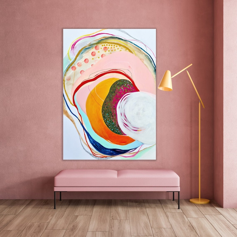 Bright and Colorful Abstract Painting Print Abstract Shapes - Etsy