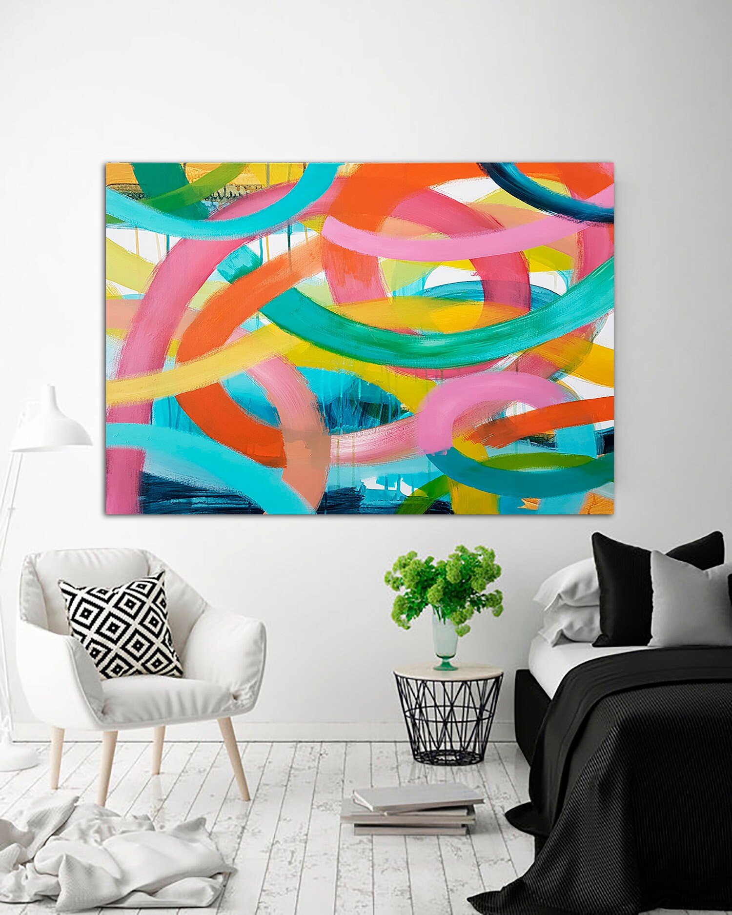 Vibrant Multicolor Abstract Large Wall Art Print Colorful | Etsy