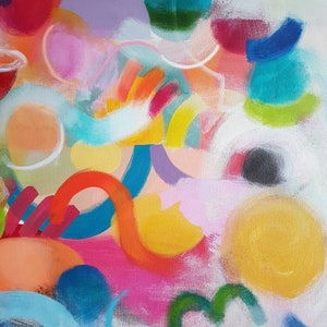 Cheerful and Colorful Extra Large Abstract Print for Modern House Decor ...