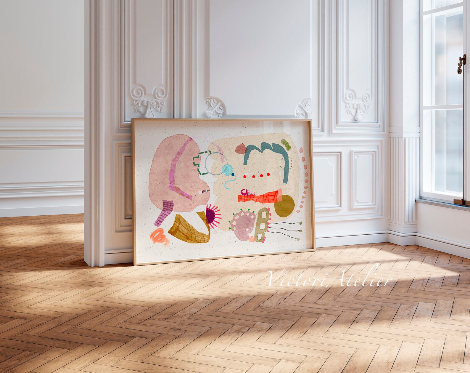 Abstract Painting Wall Art, Multicolor Large Minimalist Abstract Art ...
