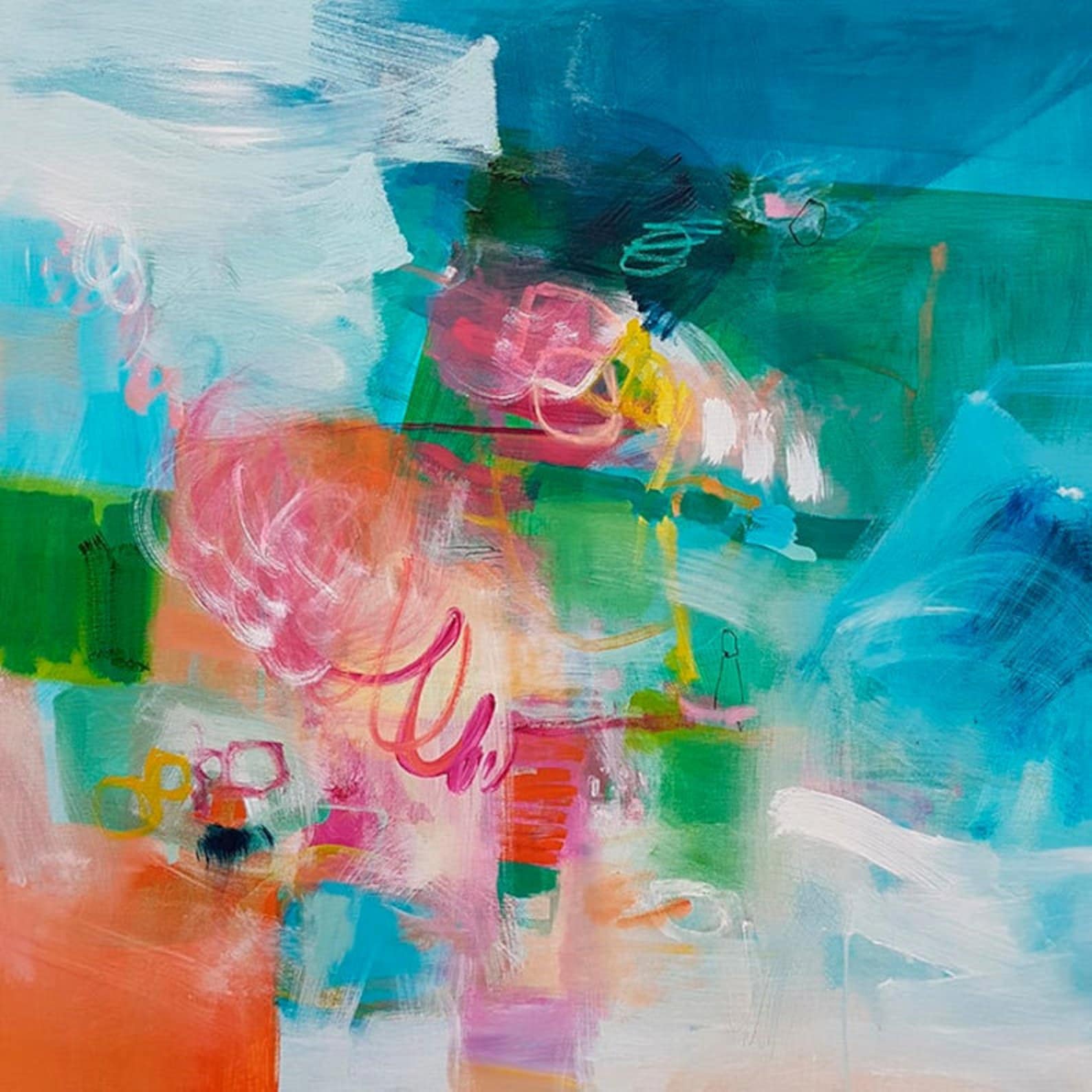 Abstract Prints Set of 2, Set of Two Colorful Print, Abstract Painting ...