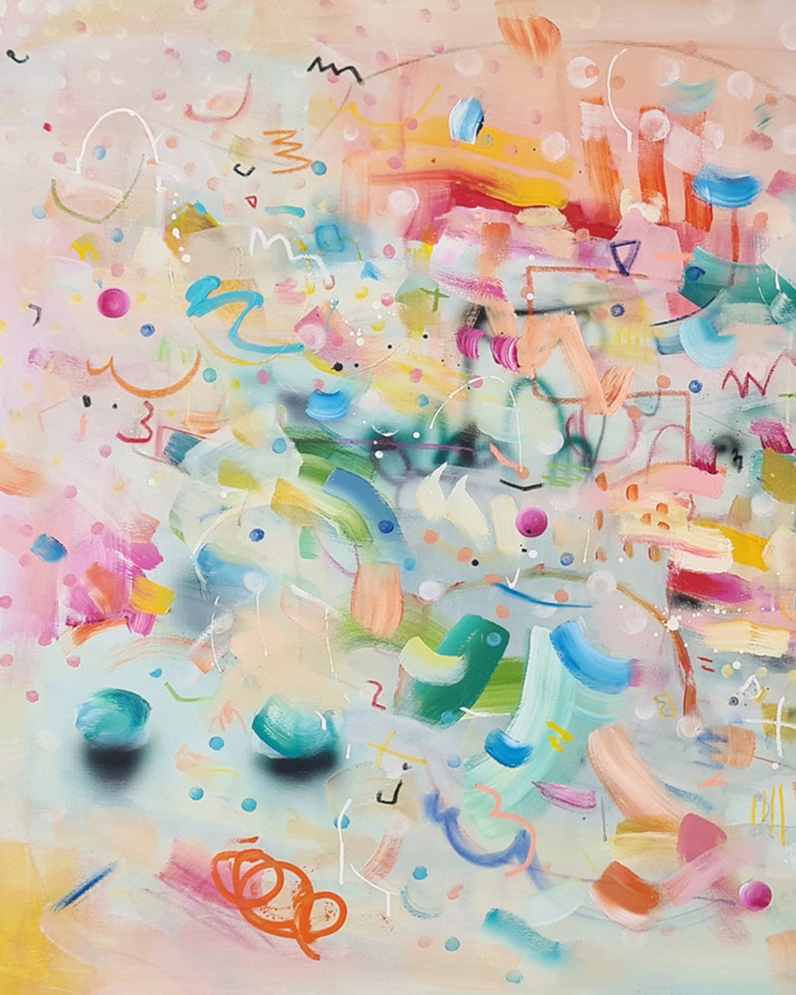 Abstract Prints Set Set of 2 Large Prints Joyful Multicolor - Etsy