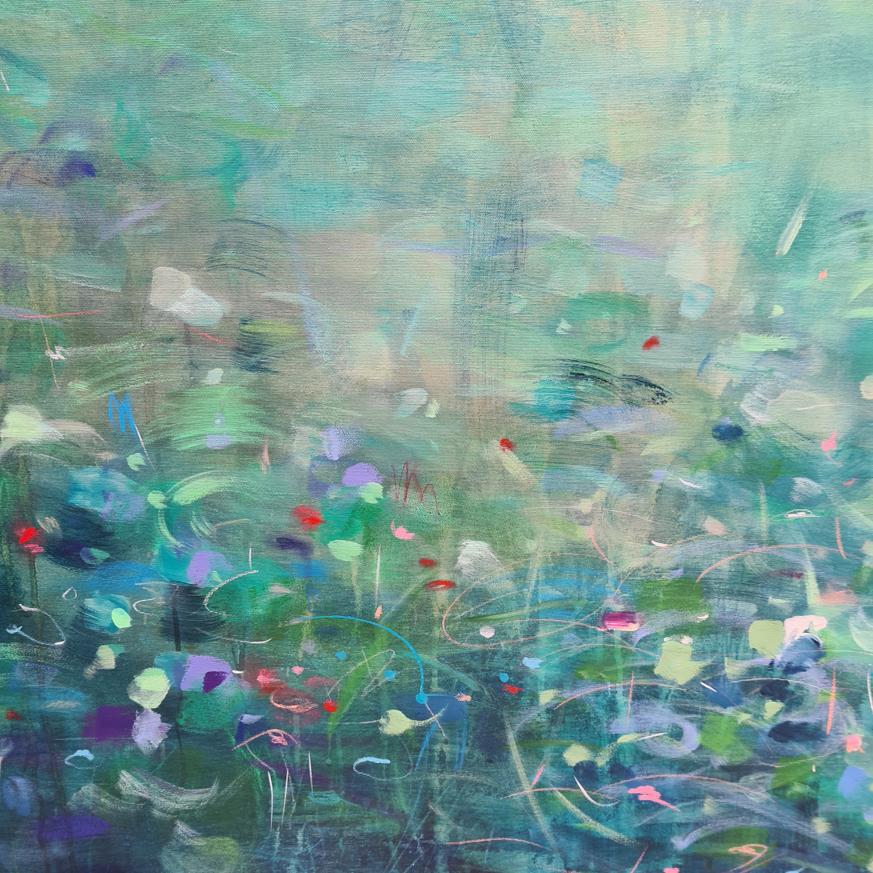 Large Abstract Art Print, Bright Green Tropical Art, Emerald Green ...