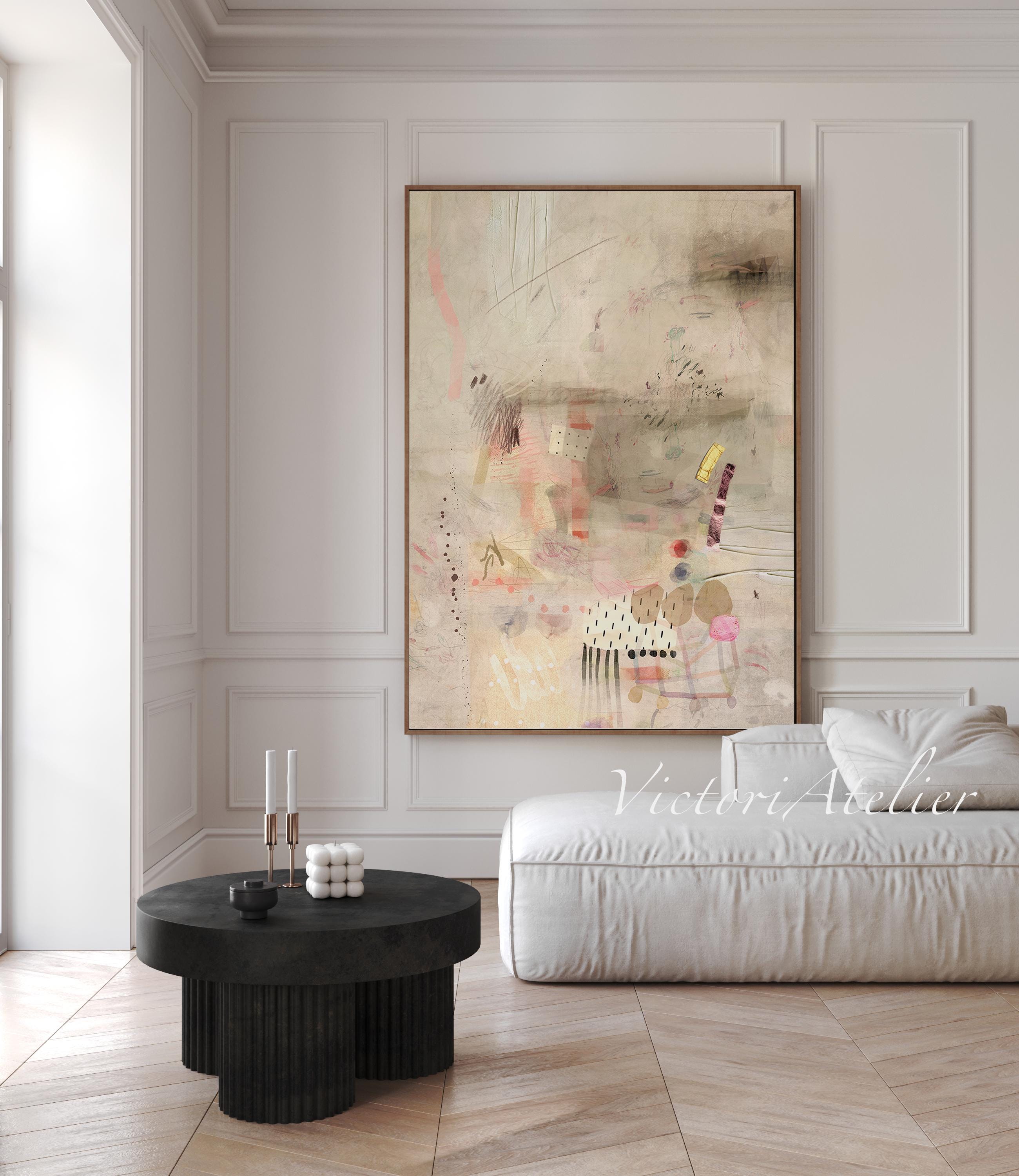 Abstract Painting Print, Beige and Neutral Colors Large Minimalist ...