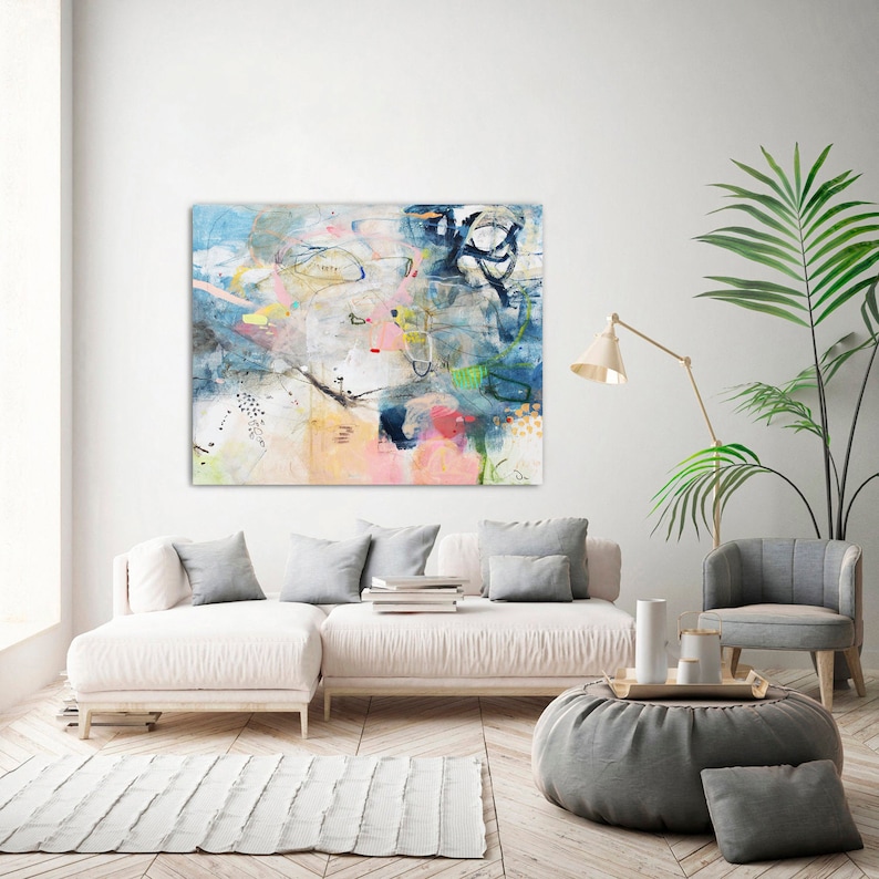 Large Giclee Print Blue Abstract Landscape Print Large - Etsy