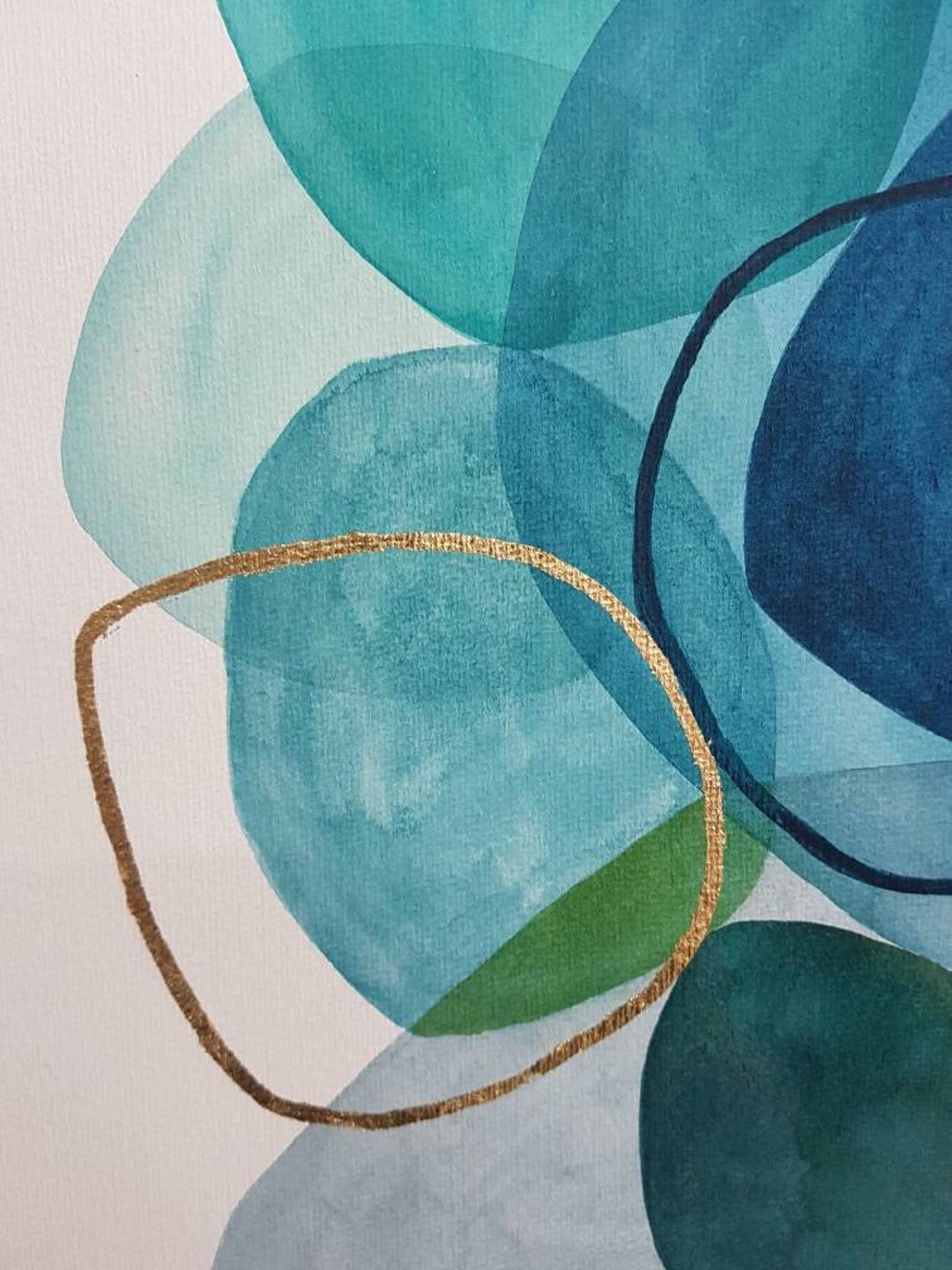 Abstract Art Print Blue Geometric Art Painting Print - Etsy