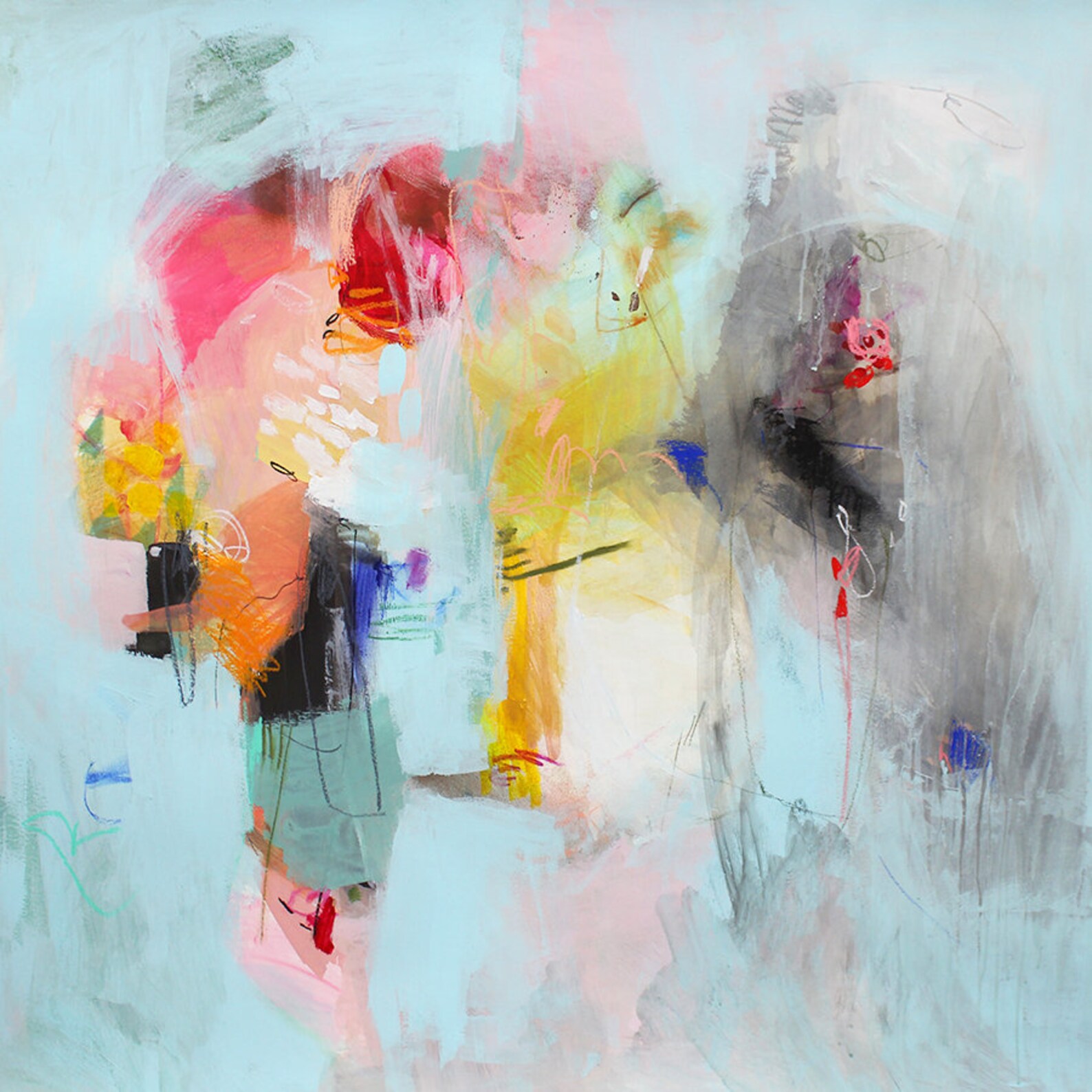 Abstract Print Light Blue Wall Art Large Abstract Art | Etsy