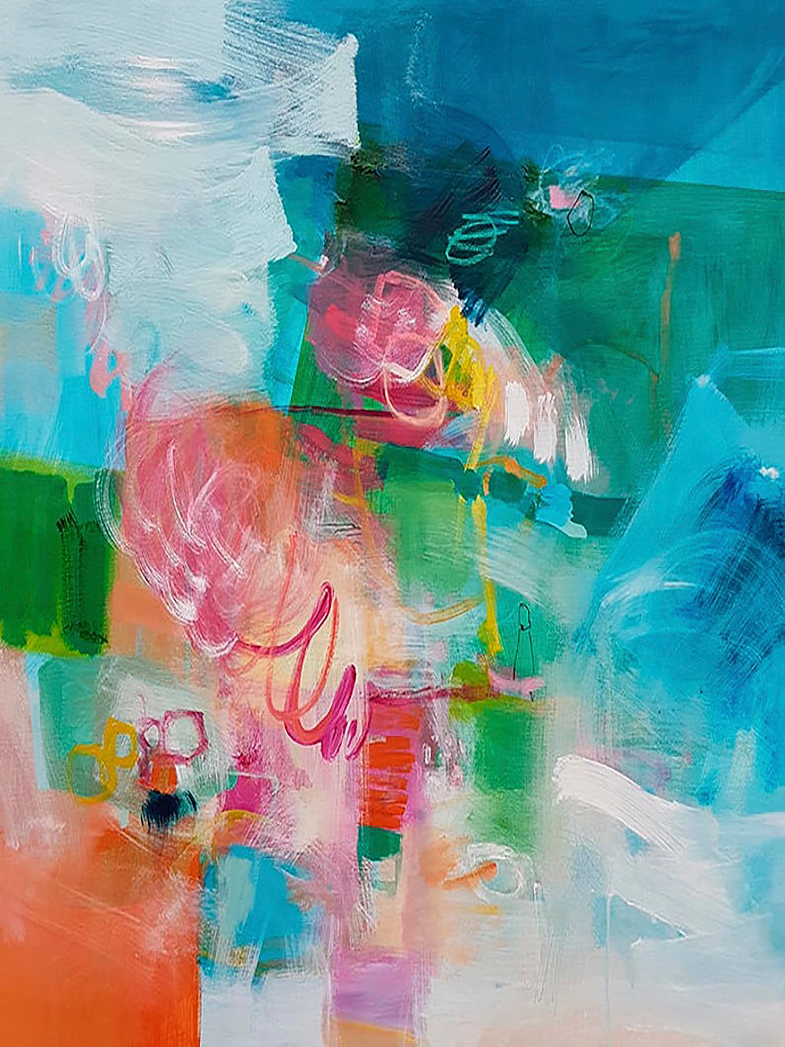 Abstract Prints Set of 2, Set of Two Colorful Print, Abstract Painting ...