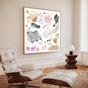 White and Earth Colors Abstract Art, Modern and Elegant Abstract ...