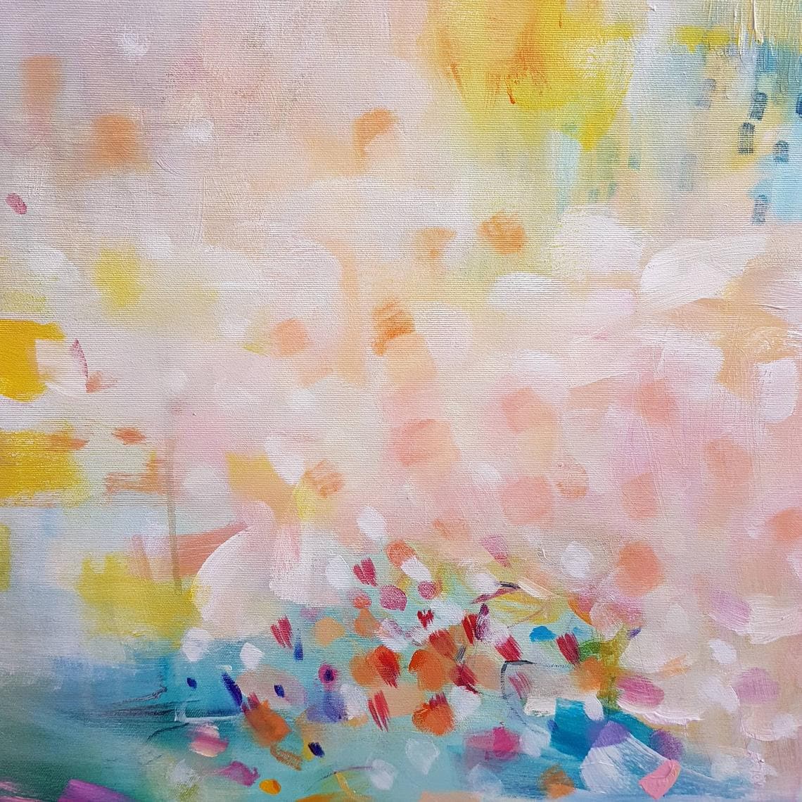 Abstract Landscape Print, Horizontal Abstract Art, White Multicolor ...