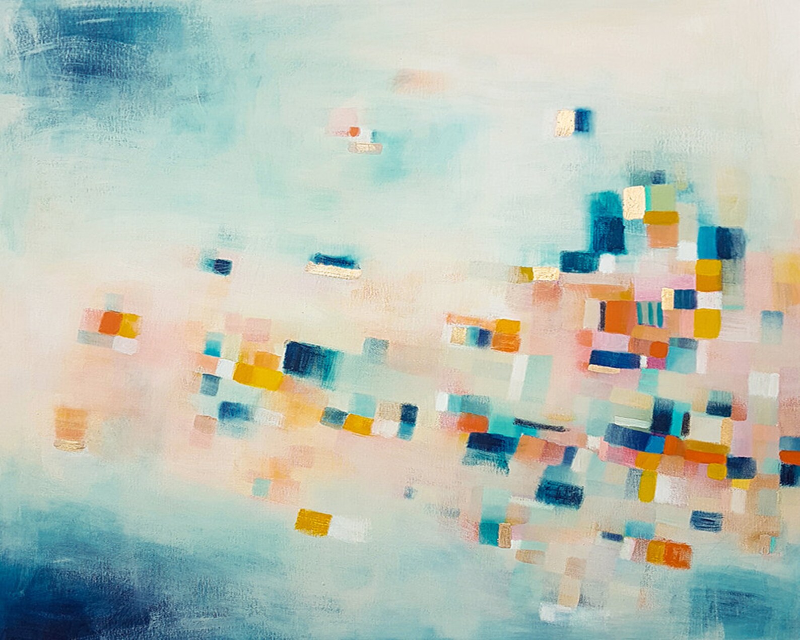 Abstract Art Fine Art Print Blue and Orange Square Shapes - Etsy