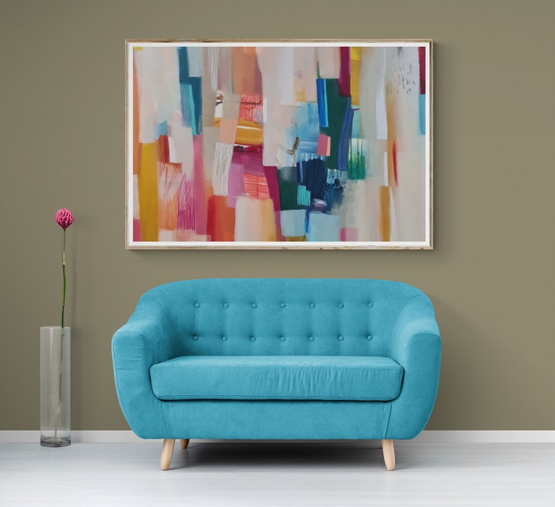Geometric Multicoloured Bright and Colorful Abstract Print - Etsy