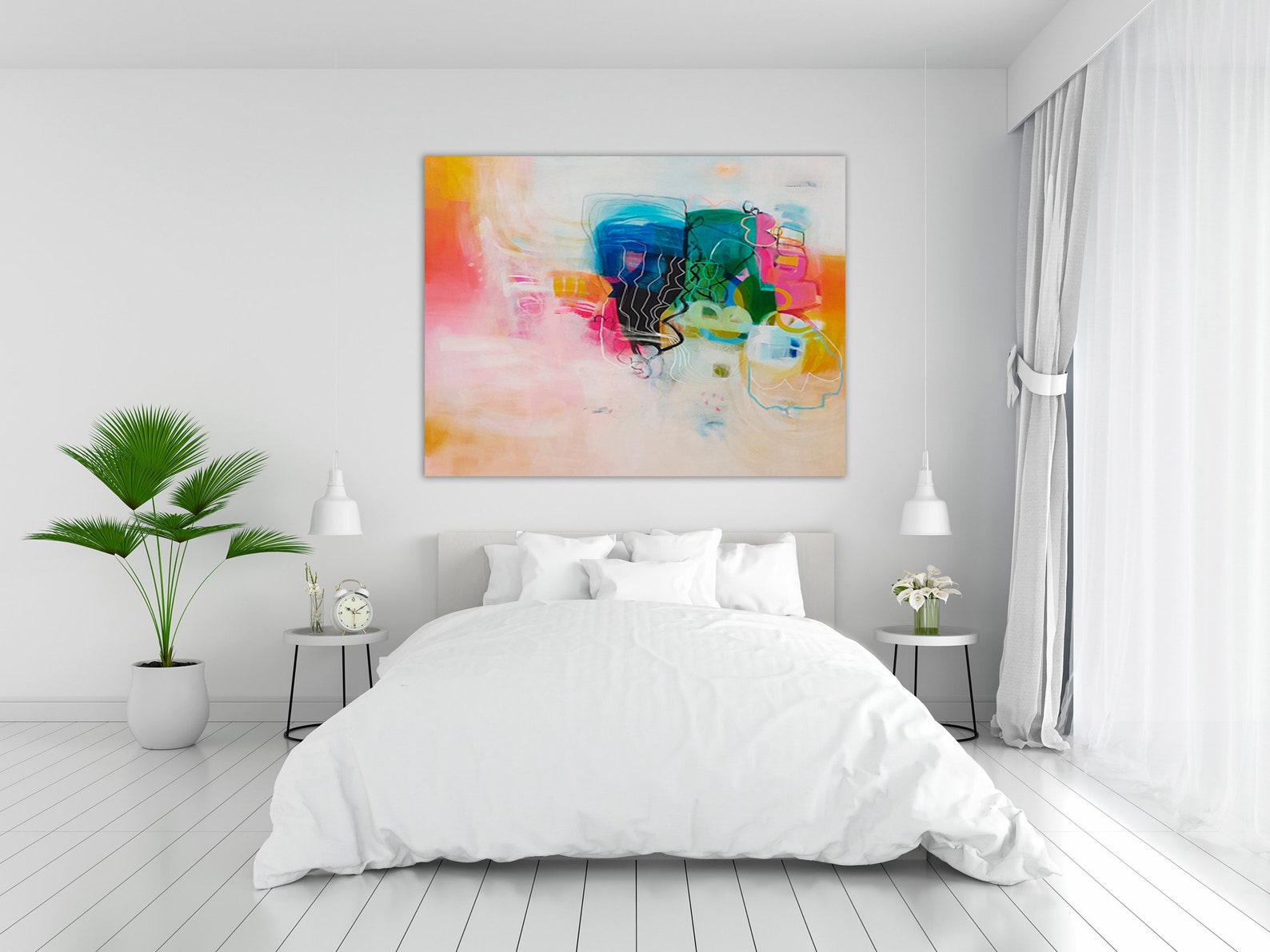 Bright Colorful Abstract Art Print Coloured Abstract | Etsy