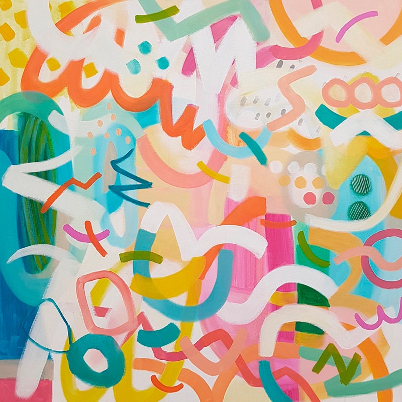 Joyful and Colorful Extra Large Abstract Print for Modern - Etsy Canada