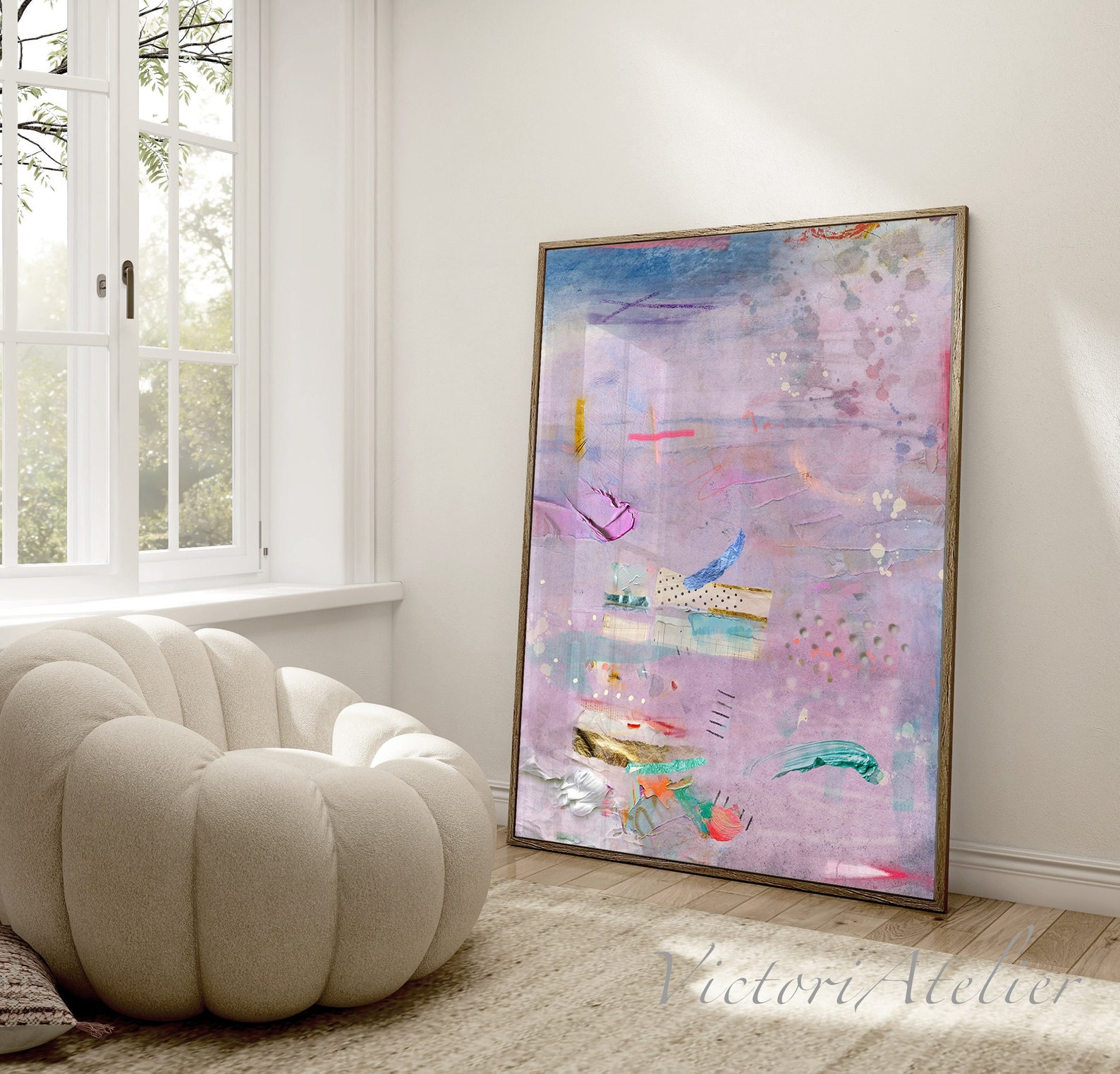 Abstract Painting Print, Lilac Lavender Large Minimalist Abstract Art ...