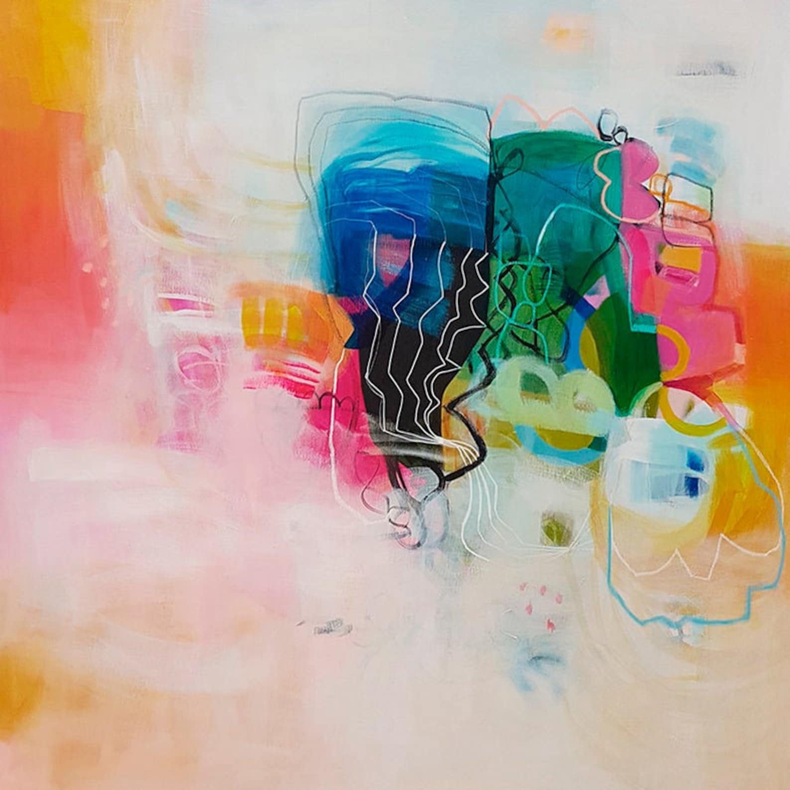 Bright Colorful Abstract Art Print Coloured Abstract - Etsy