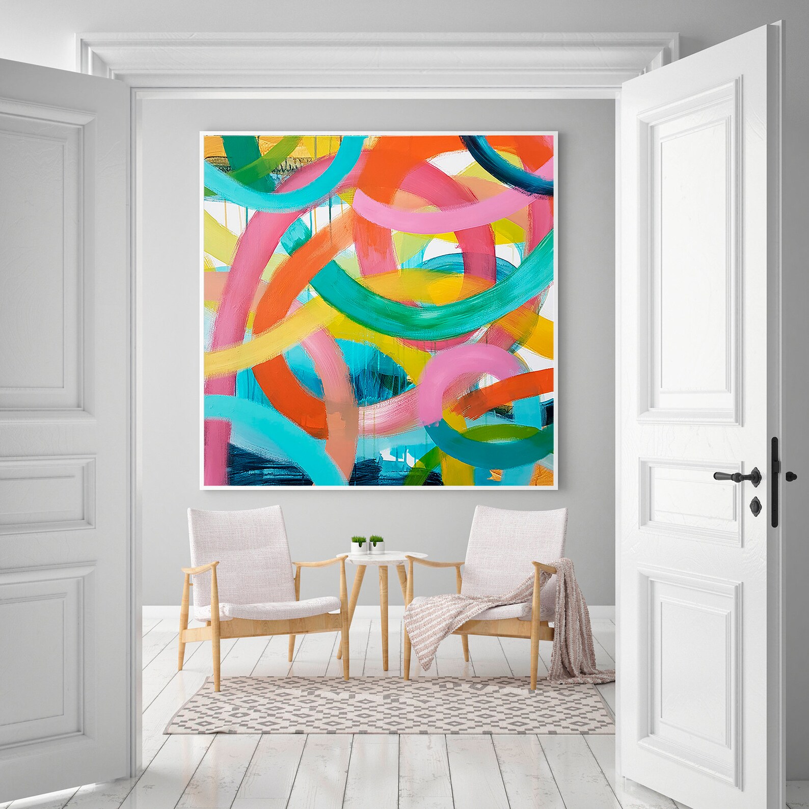 Vibrant Multicolor Abstract Large Wall Art Print Colorful | Etsy