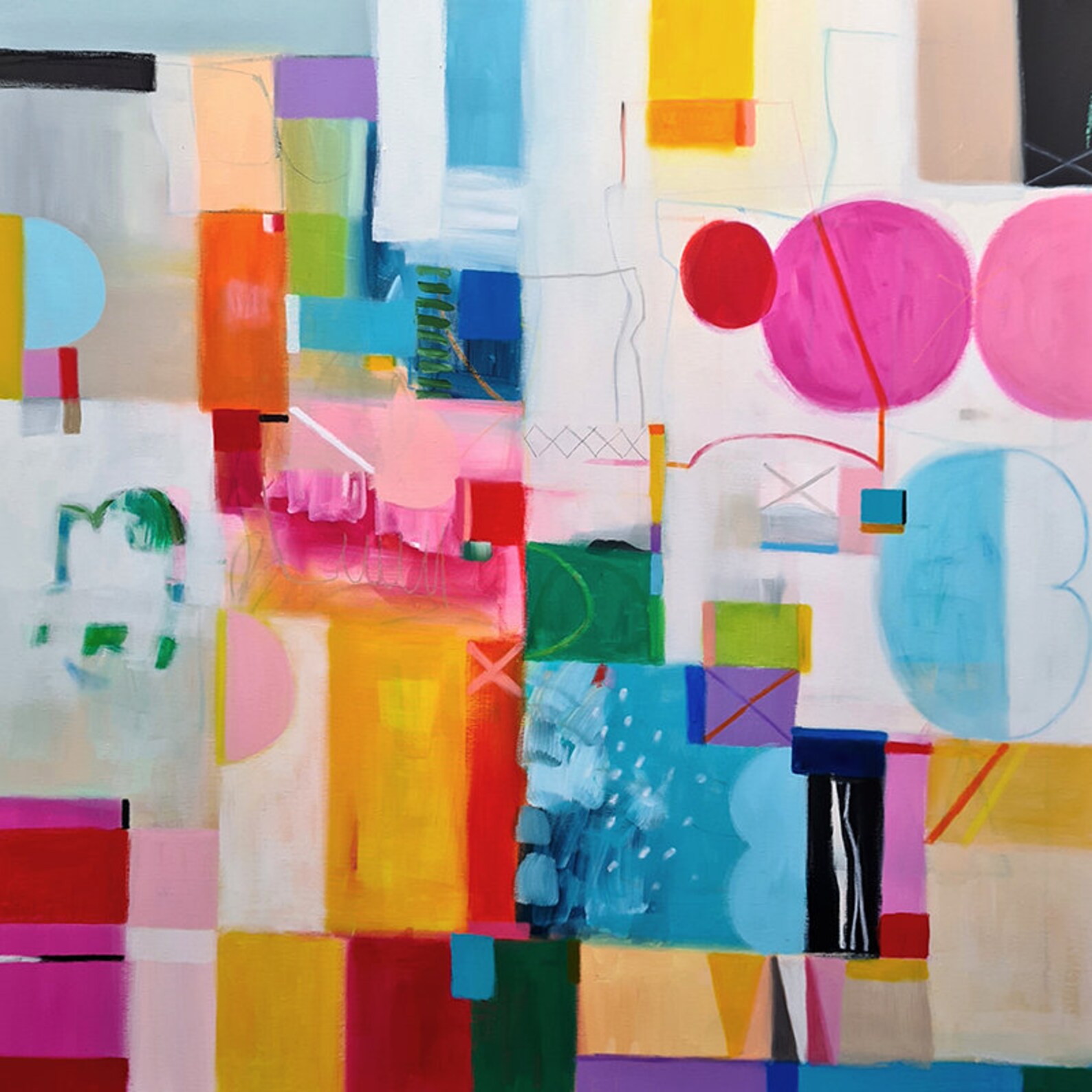 Abstract Geometric Art Print, Multicolor Wall Decor - Etsy