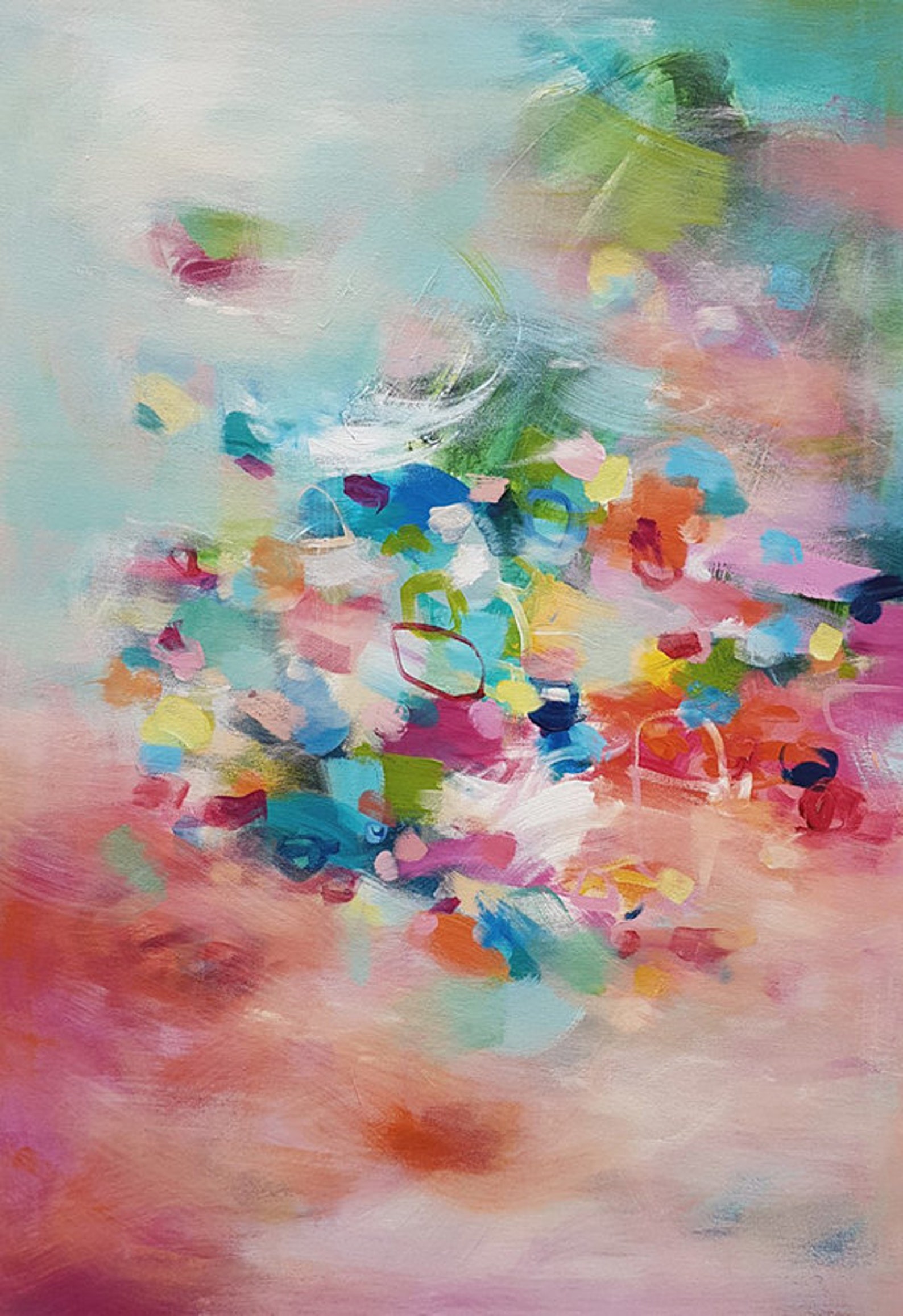 Set of 2 Prints Colorful Floral Landscape, Large Wall Art Prints ...