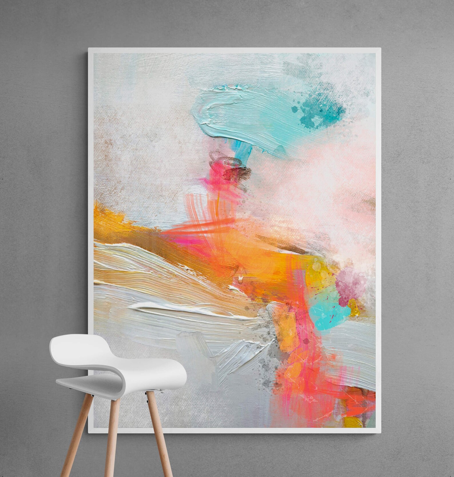 Multicolor Abstract Art Print Large Abstract Painting Orange - Etsy