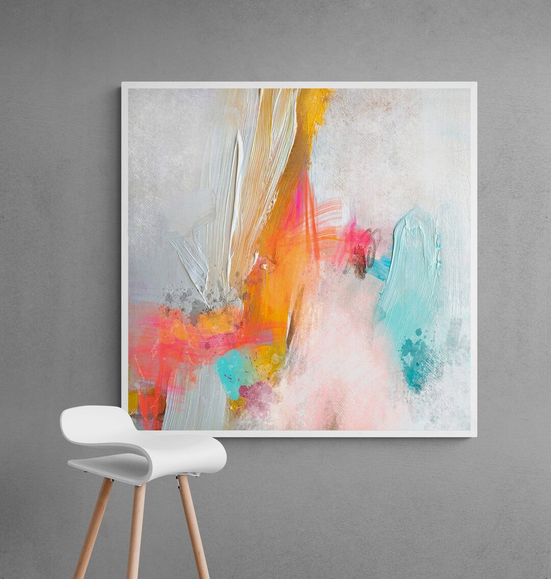 Multicolor Abstract Art Print Large Abstract Painting Orange - Etsy