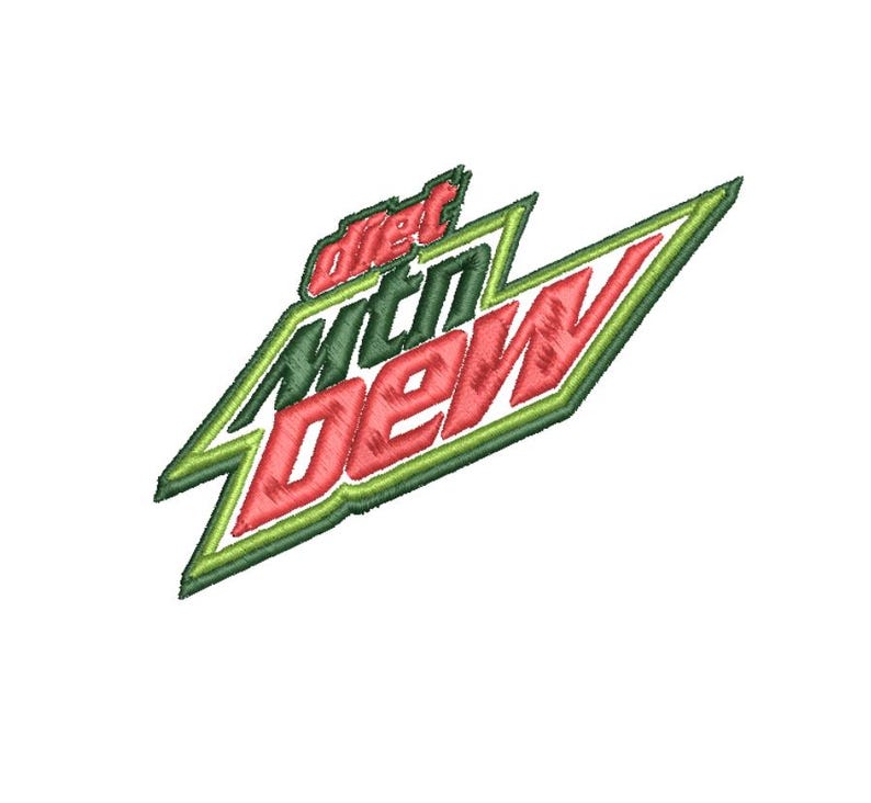Diet Mountain Dew Inspired Logo Embroidery File - 3.5in Size, DST, PES ...