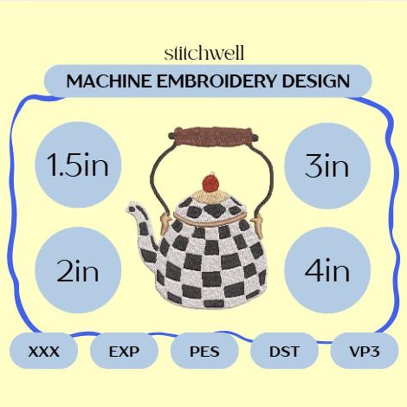 Teapot Embroidery File - Etsy UK