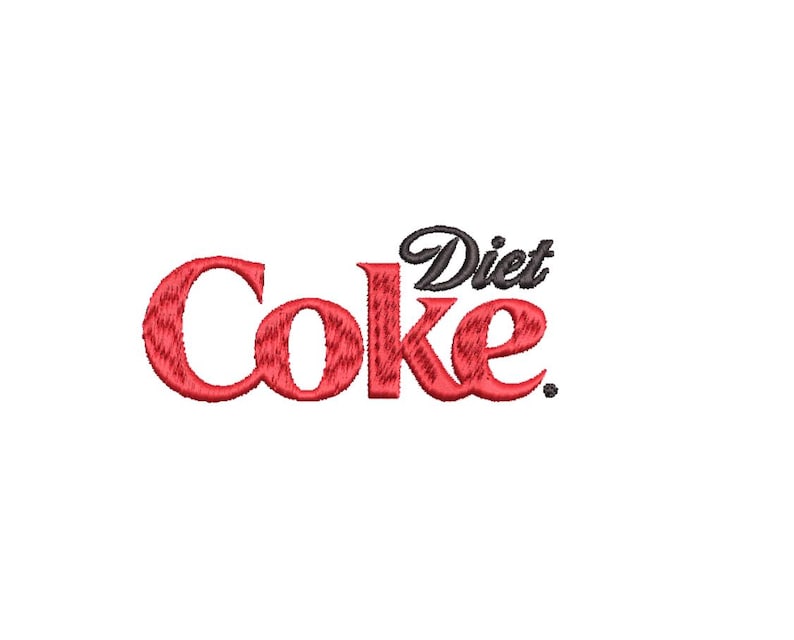 Diet Coke Logo Inspired Logo Embroidery File - 3in Size, DST, PES, JEF ...