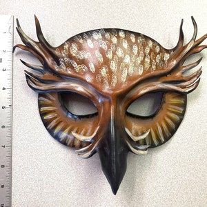 Horned Owl Leather Mask Layered Construction Entirely Hand Crafted ...