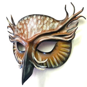 Horned Owl Leather Mask Layered Construction Entirely Hand Crafted ...
