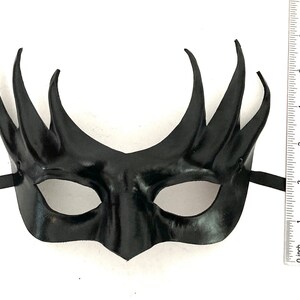 Witchy Black Leather Mask Crow Raven Bat Bird Devil Tendrils Masquerade ...