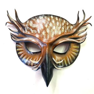 Horned Owl Leather Mask Layered Construction Entirely Hand Crafted ...