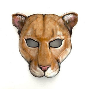 Florida Panther Lioness Cougar Puma Mountain Lion Leather Mask Entirely ...