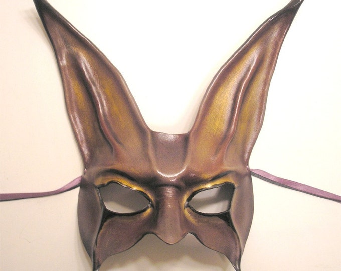 Dark Carnival Leather Rabbit Mask...violet Undertones With - Etsy