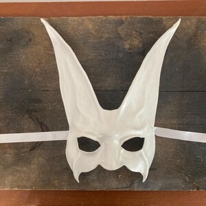 White Rabbit Leather Mask 12 Tall Entirely Hand Crafted Masquerade ...