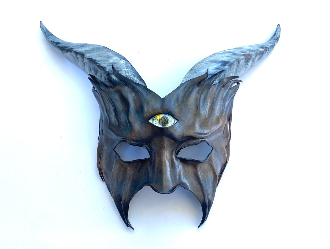 Entirely Handcrafted Leather Goat Mask With Third Eye Halloween Costume ...