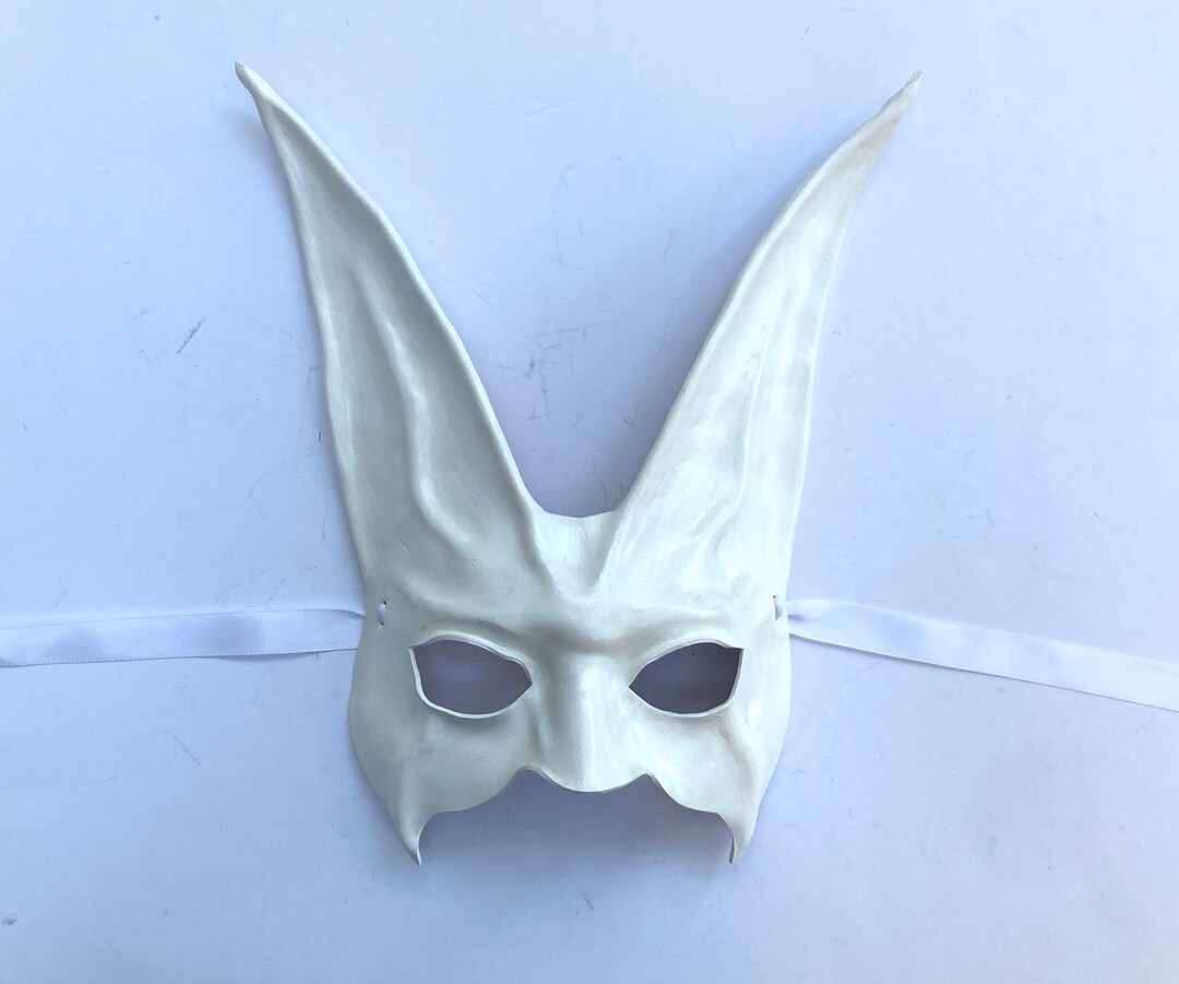 White Rabbit Leather Mask 12 Tall Entirely Hand Crafted Masquerade ...