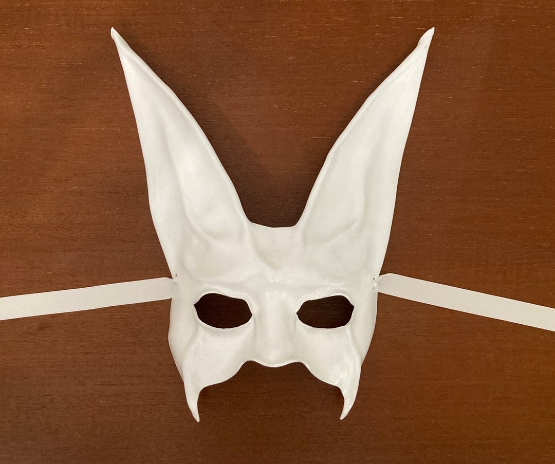 White Rabbit Leather Mask 12 Tall Entirely Hand Crafted Masquerade ...