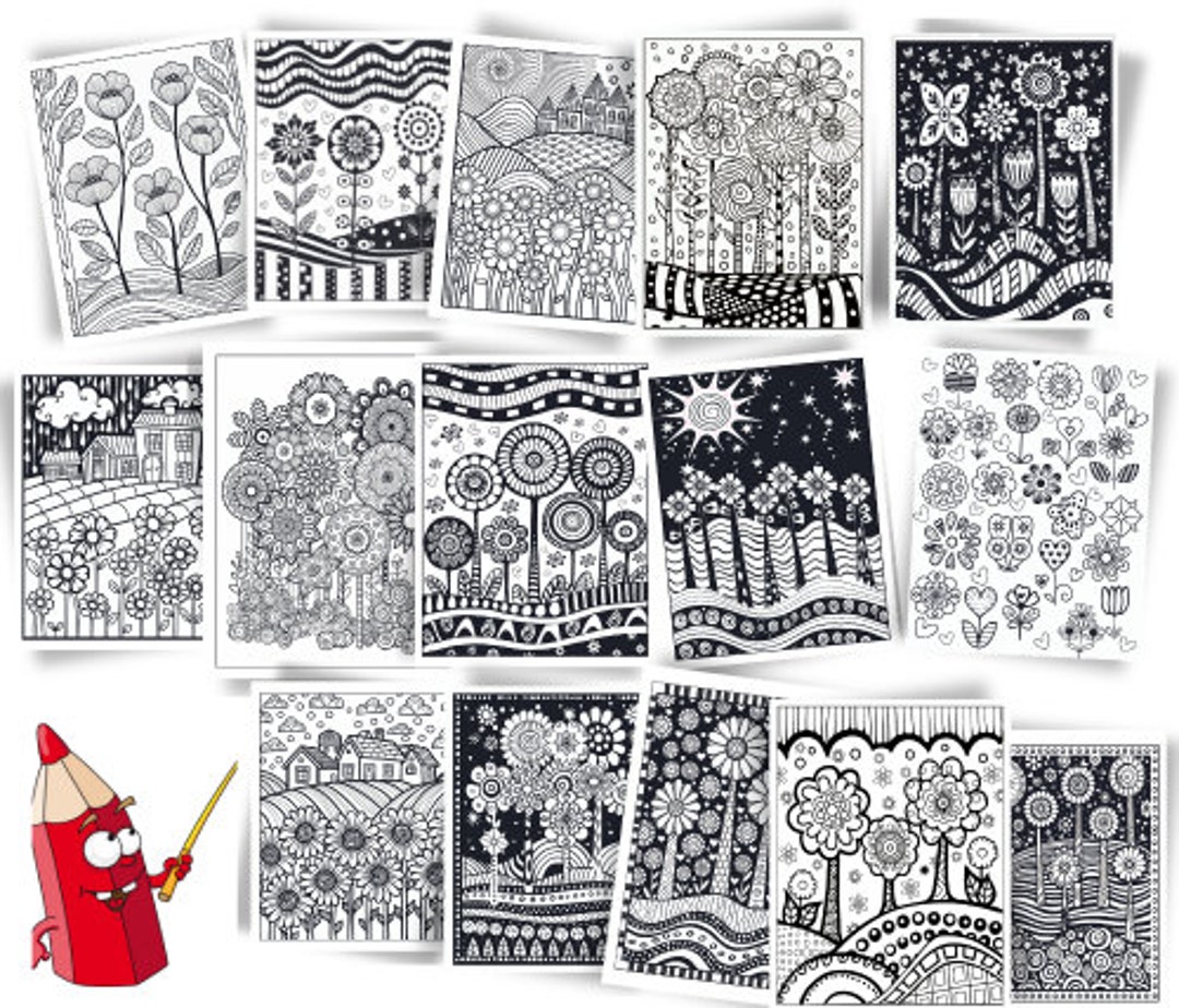 Charming Fantasy Flowers Coloring Book: Easy and Enjoyable Designs for ...