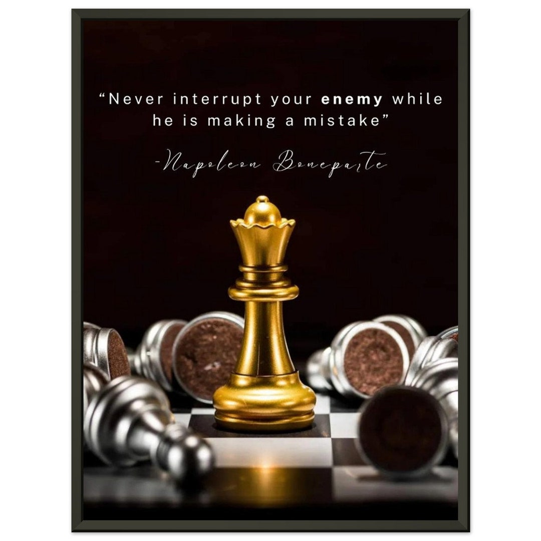 Chess Wall Art, Motivational Quotes, Inspiring Wall Decor, Napoleon ...