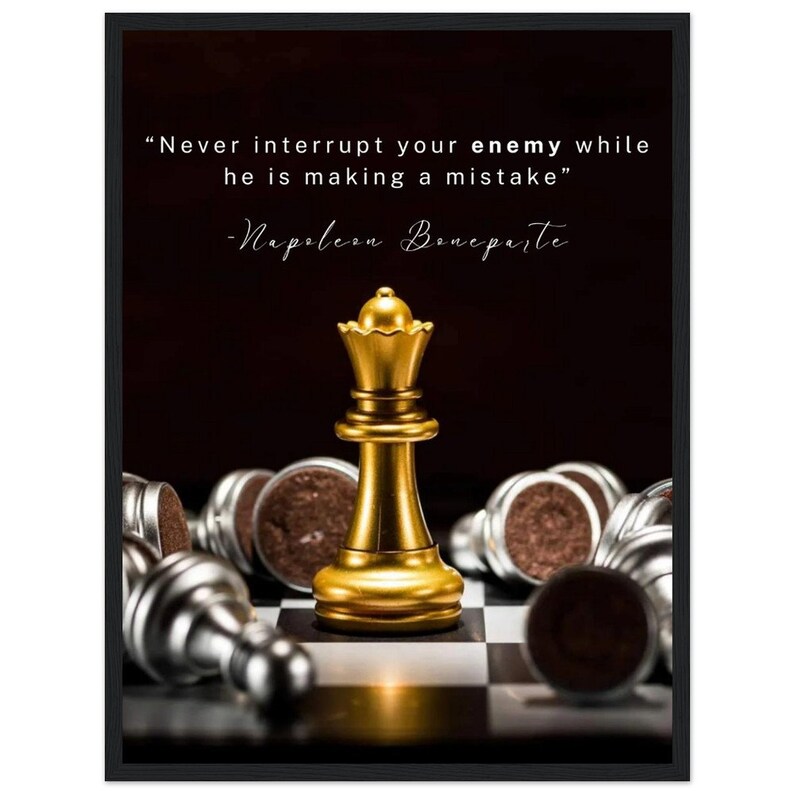 Chess Wall Art, Motivational Quotes, Inspiring Wall Decor, Napoleon ...