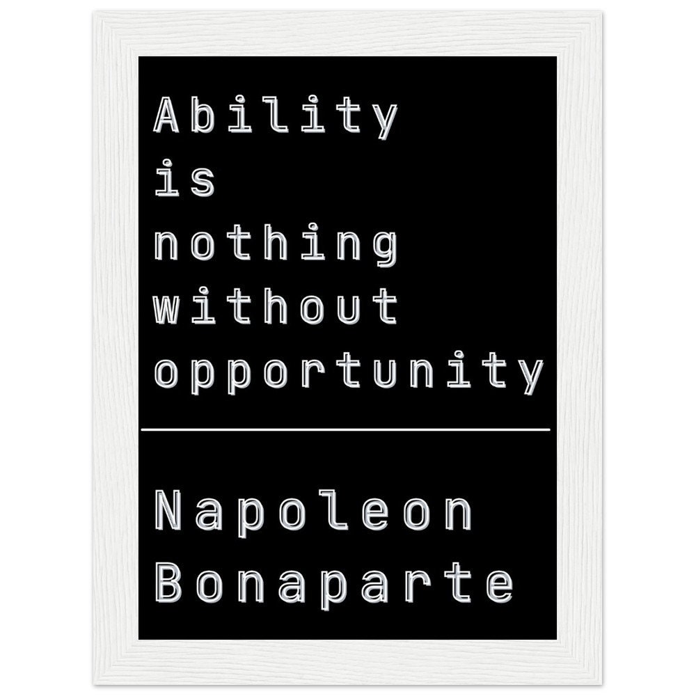Motivational Wall Art, Napoleon Quote, Napoleon Bonaparte Matte Wood ...